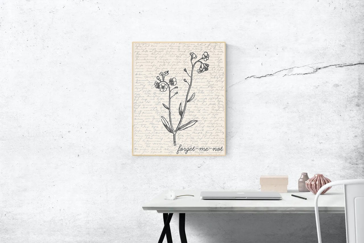 Forget-me-not Wall Art | Alaska State Flower Art | Wildflower Print ...