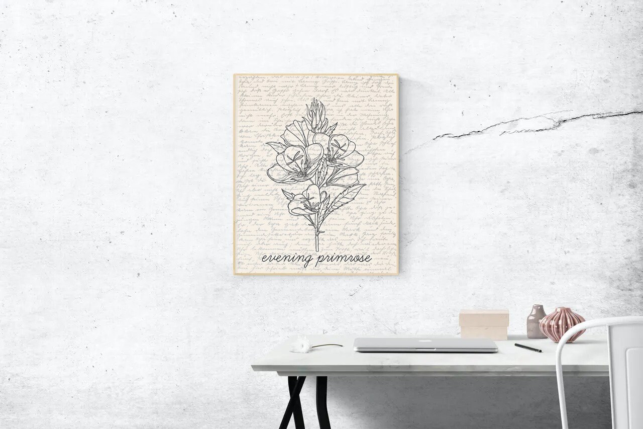 Evening Primrose Wall Art February Birth Flower Flower - Etsy