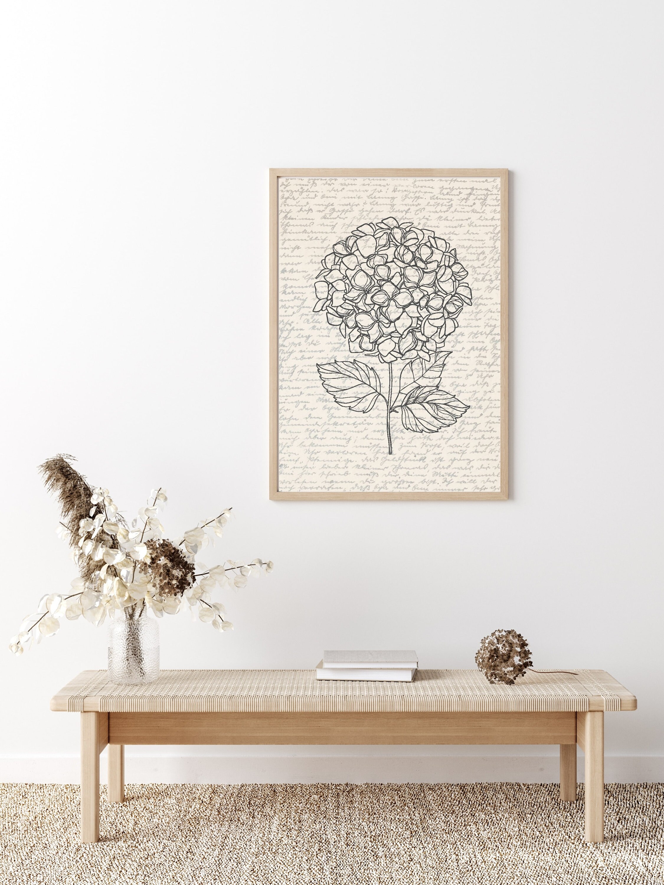 Hydrangea Wall Art | Floral Wall Art | Wildflower Print | Hydrangea ...
