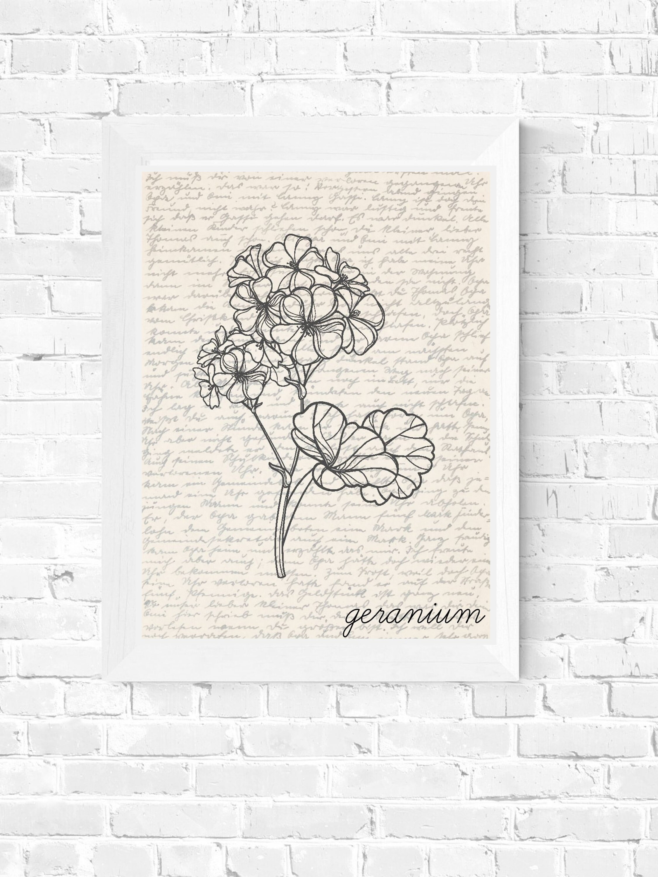Geranium Wall Art Floral Wall Art Wildflower Print - Etsy UK