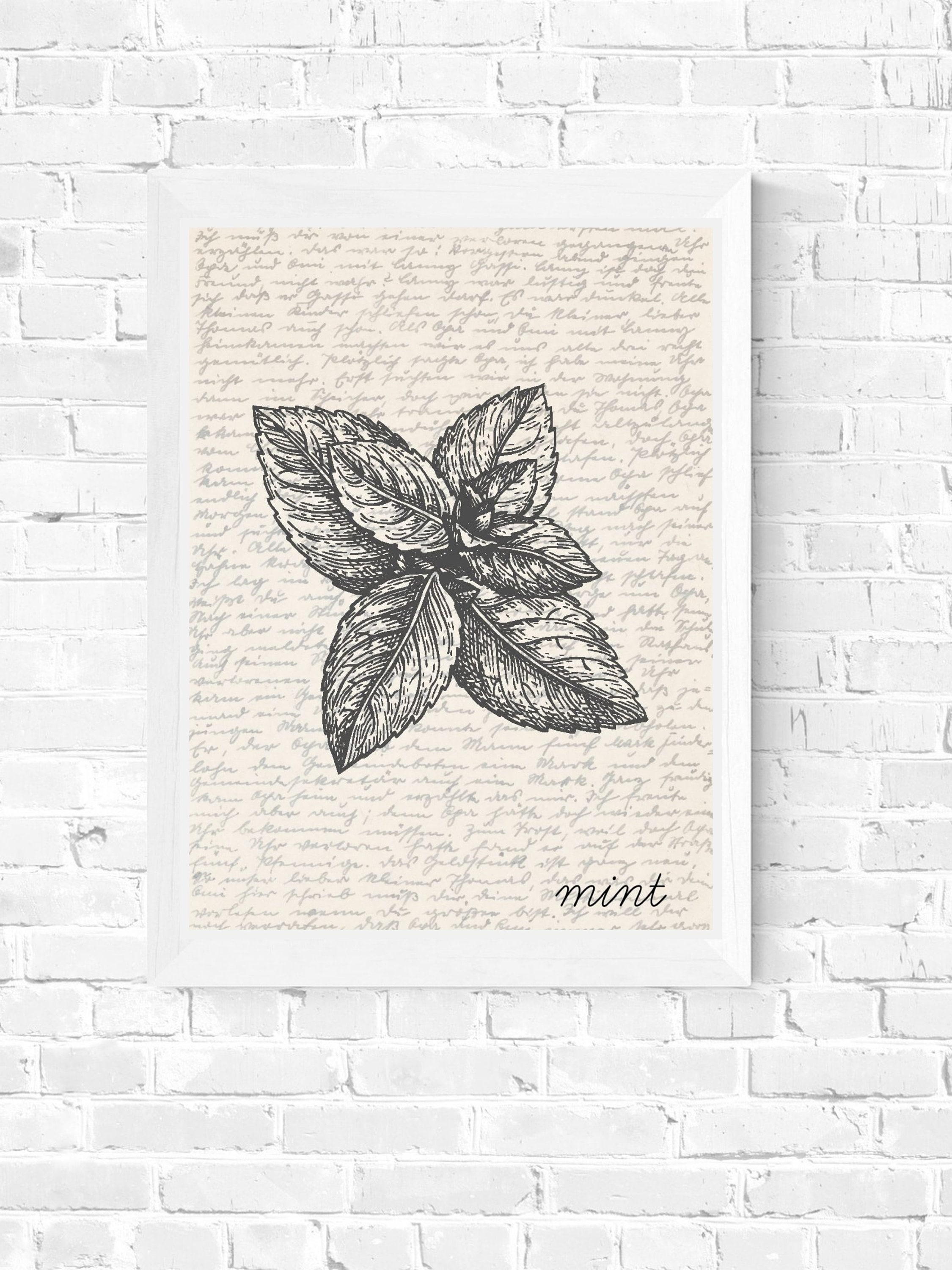 Mint Wall Art | Herb Wall Art | Mint Poster | Mint Print | Mint ...