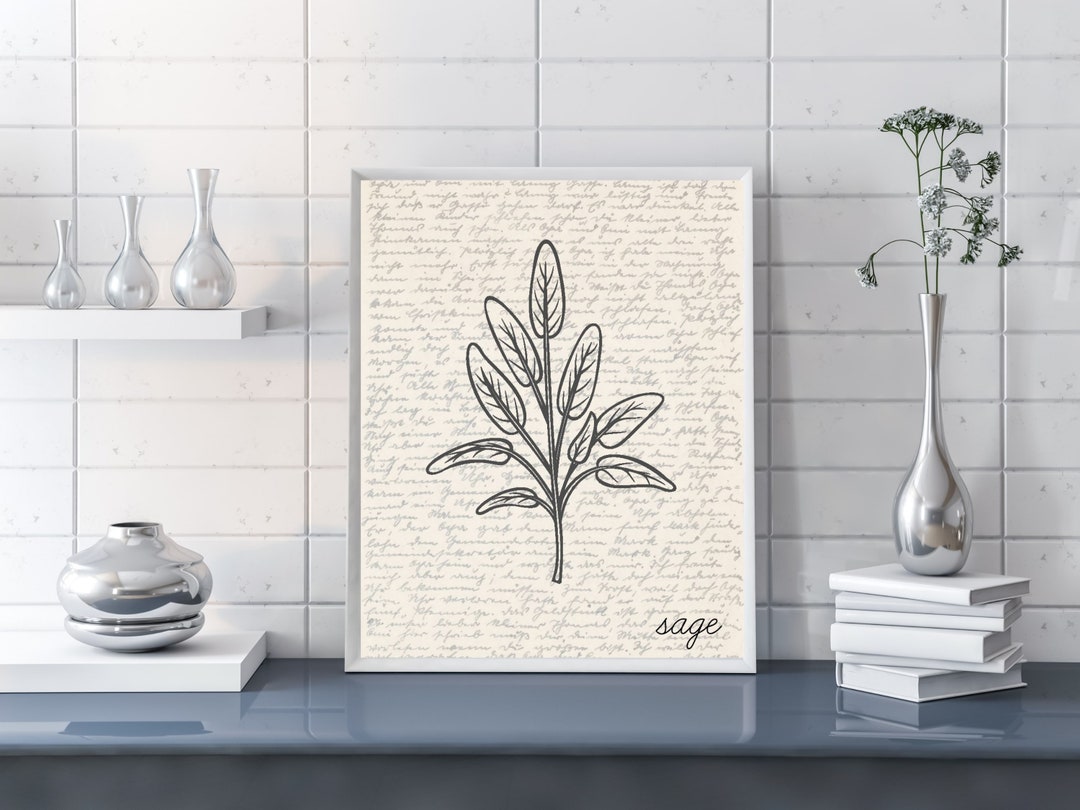 Sage Wall Art | Herb Wall Art | Sage Poster | Sage Print | Sage ...