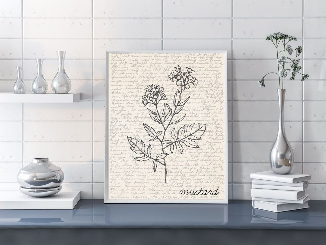 Mustard Wall Art Food Wall Art Mustard Poster Mustard Plant Print ...
