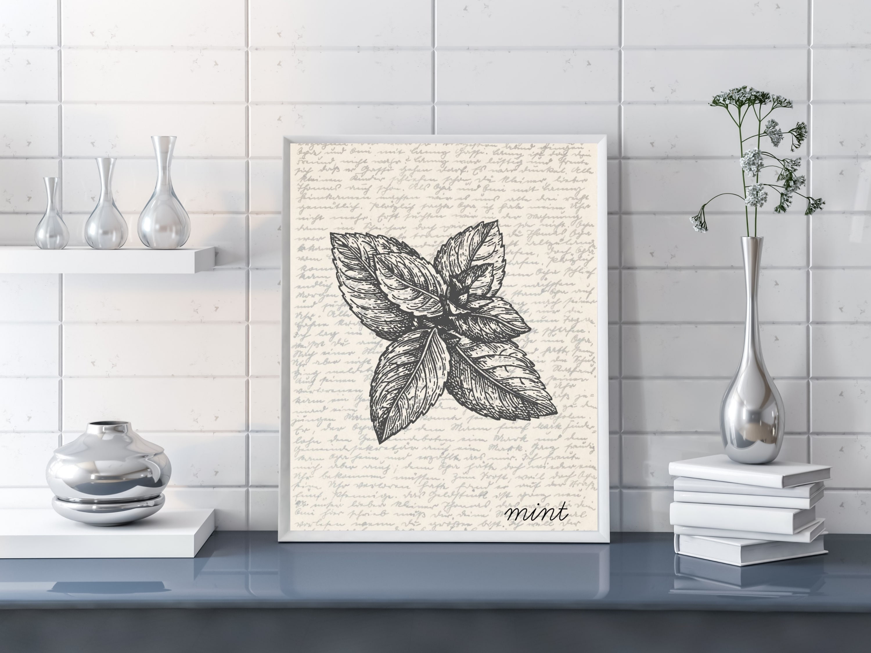 Mint Wall Art | Herb Wall Art | Mint Poster | Mint Print | Mint ...