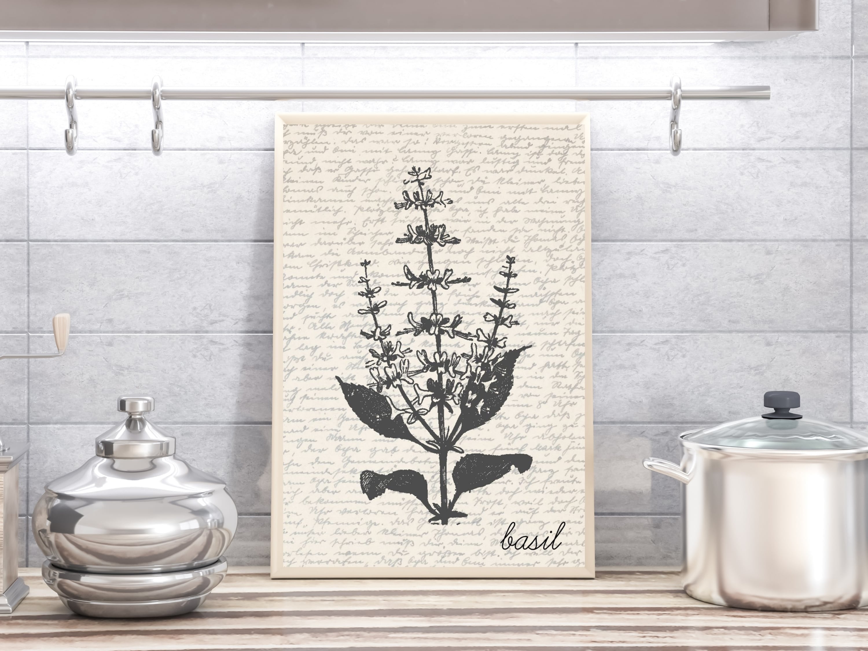 Basil Wall Art | Herb Wall Art | Basil Poster | Basil Print | Basil ...