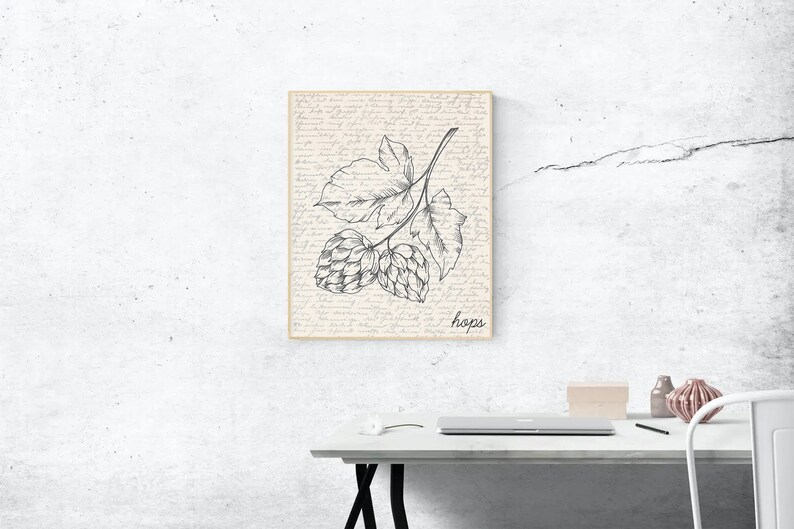 Hops Wall Art | Beer Wall Art | Hops Poster | Hops Print | Hops ...