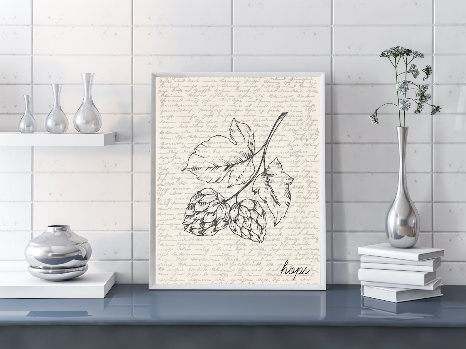 Hops Wall Art Beer Wall Art Hops Poster Hops Print | Etsy