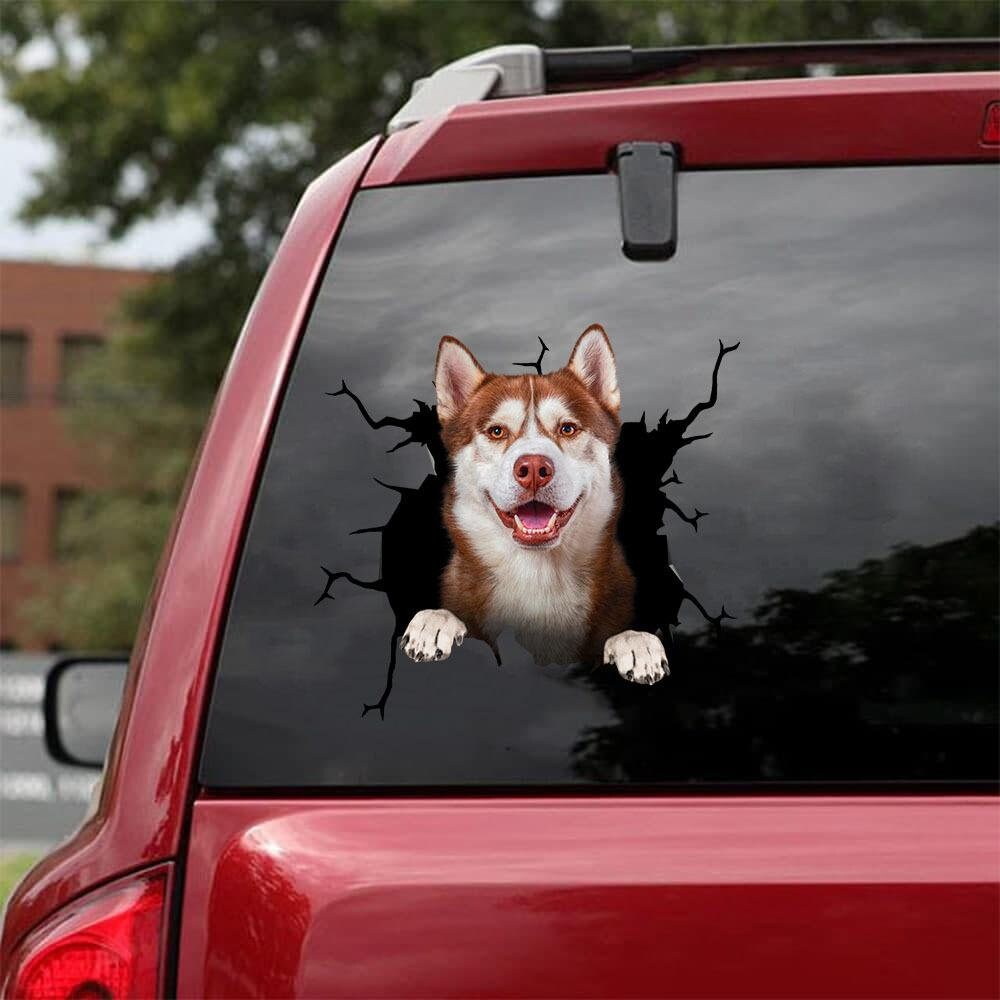 RED SIBERIAN HUSKY Decal For Car Window Dog Stickers Vinyl | Etsy