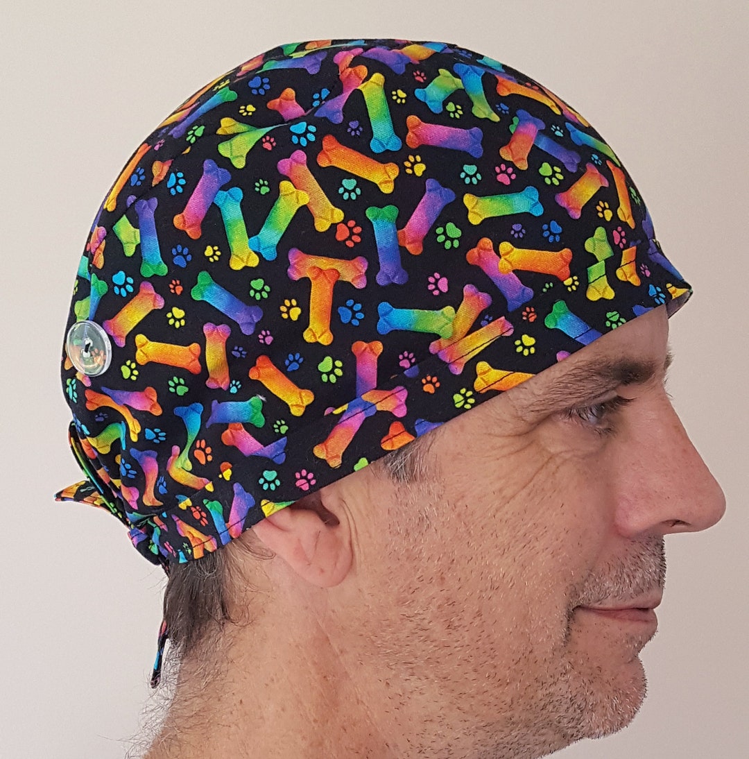 Colorful Dog Bones Surgical Scrub Cap and Chemo Hat - Etsy