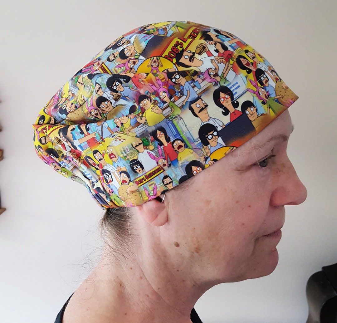 No-ties Bob's Burgers Cartoon Scrub Cap - Etsy