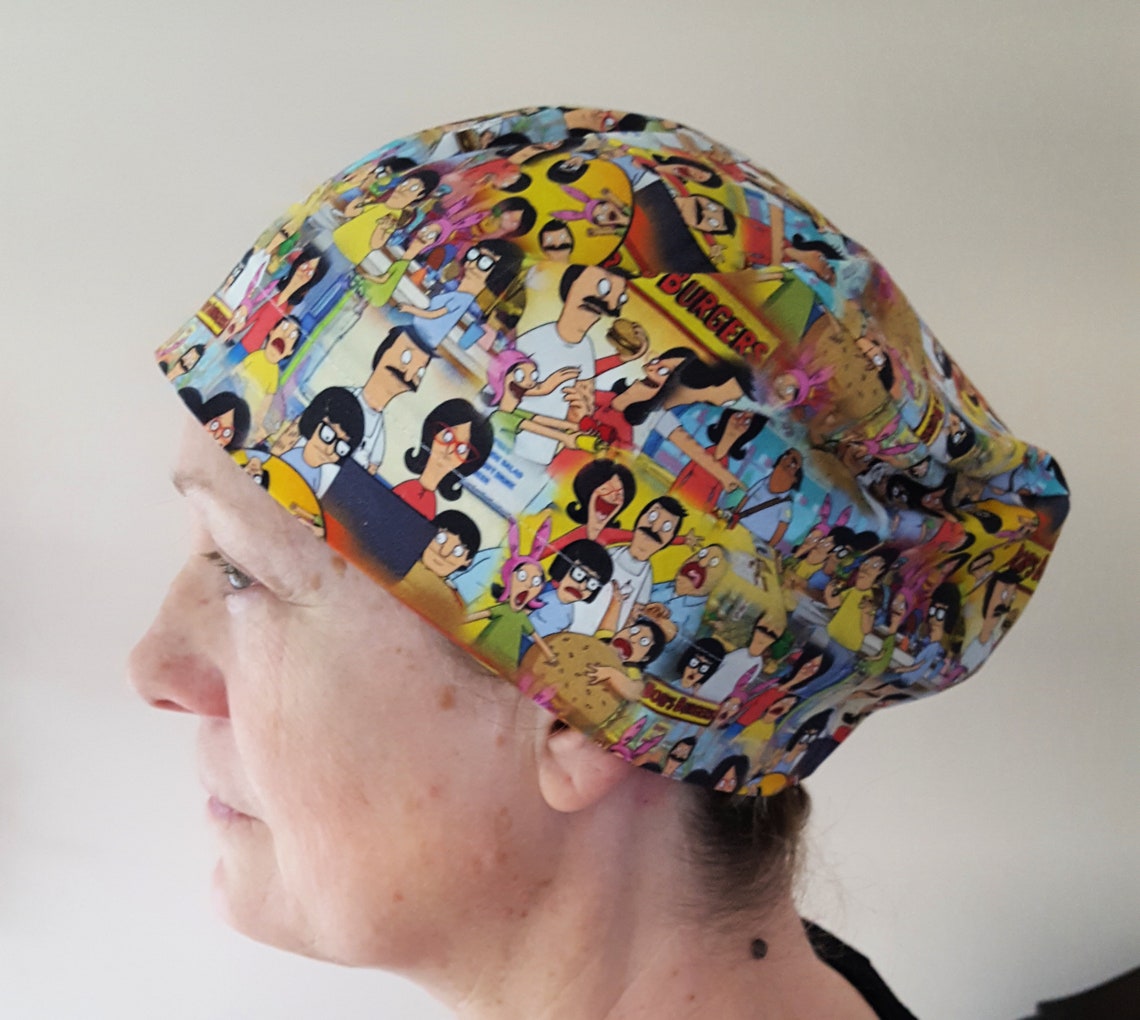 No-ties Bob's Burgers Cartoon Scrub Cap - Etsy