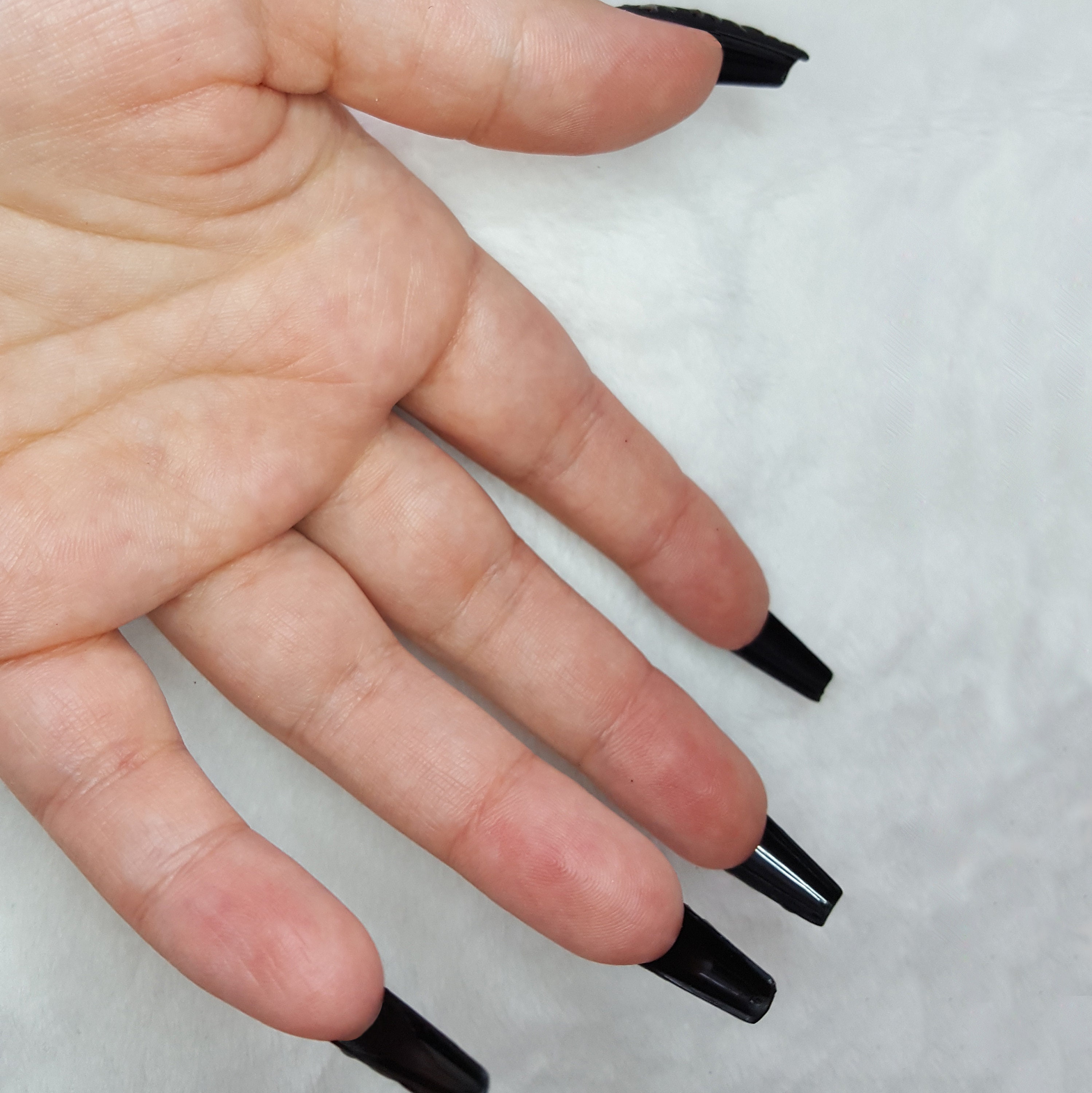 Hand Drawn Coffin Press on Nails Set Black Needle Glue on - Etsy