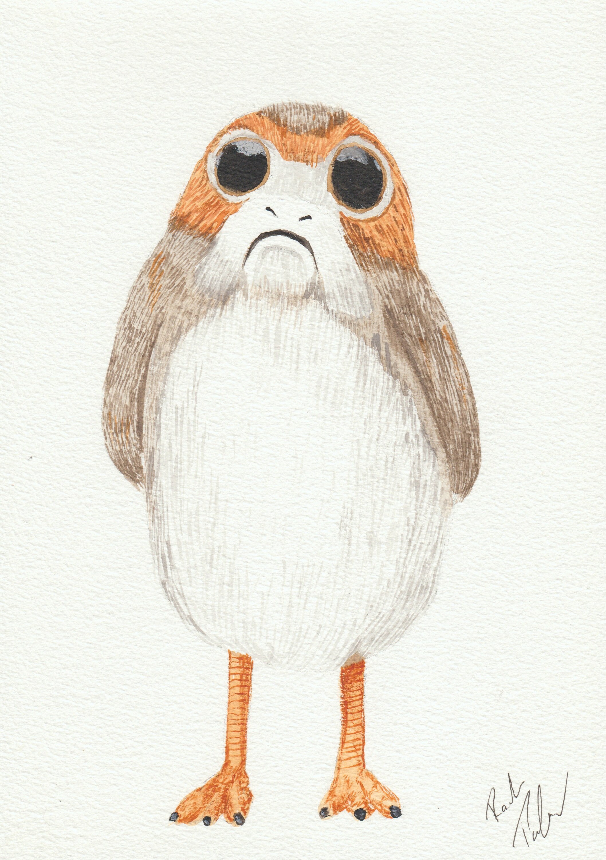 Porg Watercolor 8x10 Fine Art Poster Print, Decoration, Wall Decor - Etsy