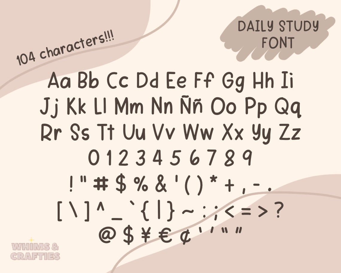 Daily Study Font Study Font Handwritten Font .otf .ttf - Etsy