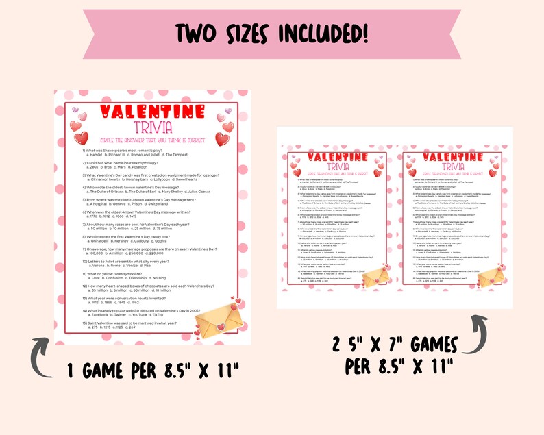 Valentine Trivia Game, Valentine's Day Adult Games, Valentine's Trivia ...