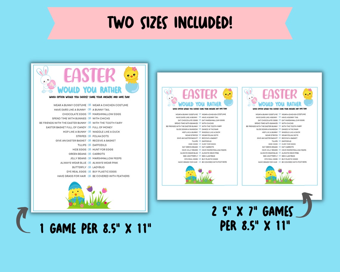 Easter Game Easter Would You Rather, Printable Easter Games, Fun Easter ...