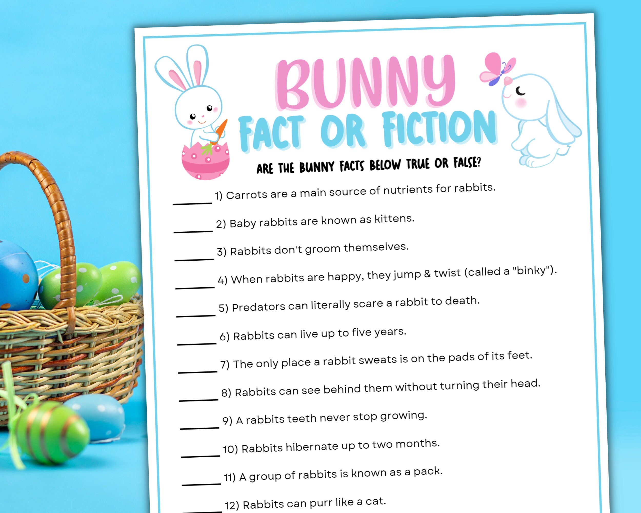 Easter Game Fact or Fiction, Printable Easter Games, Fun Easter Games ...