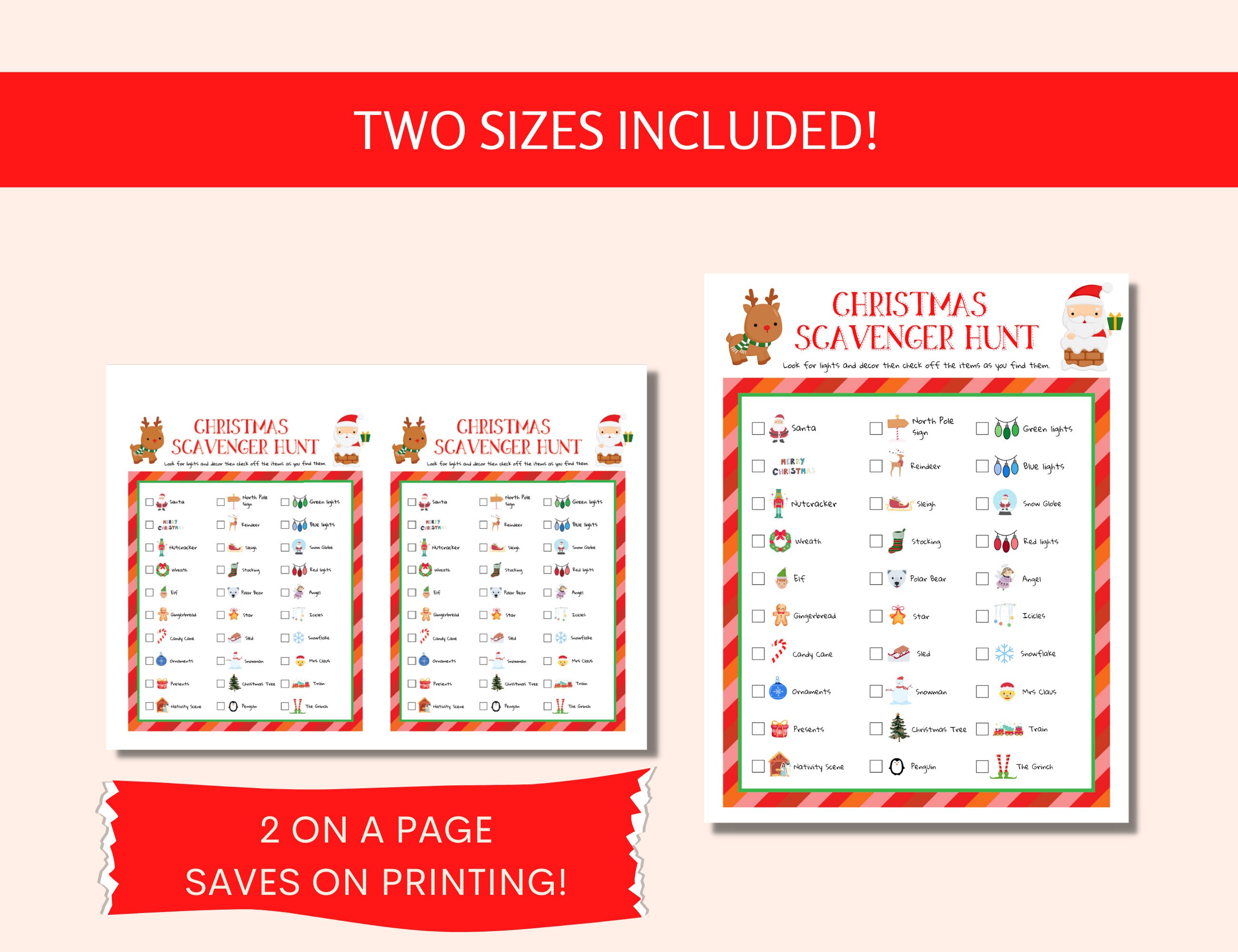 Christmas Scavenger Hunt Printable, Printable Christmas Party Games ...