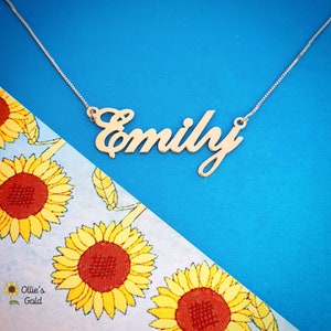 Emily Name Necklace in 14K Yellow Gold - Order Any Name - Etsy
