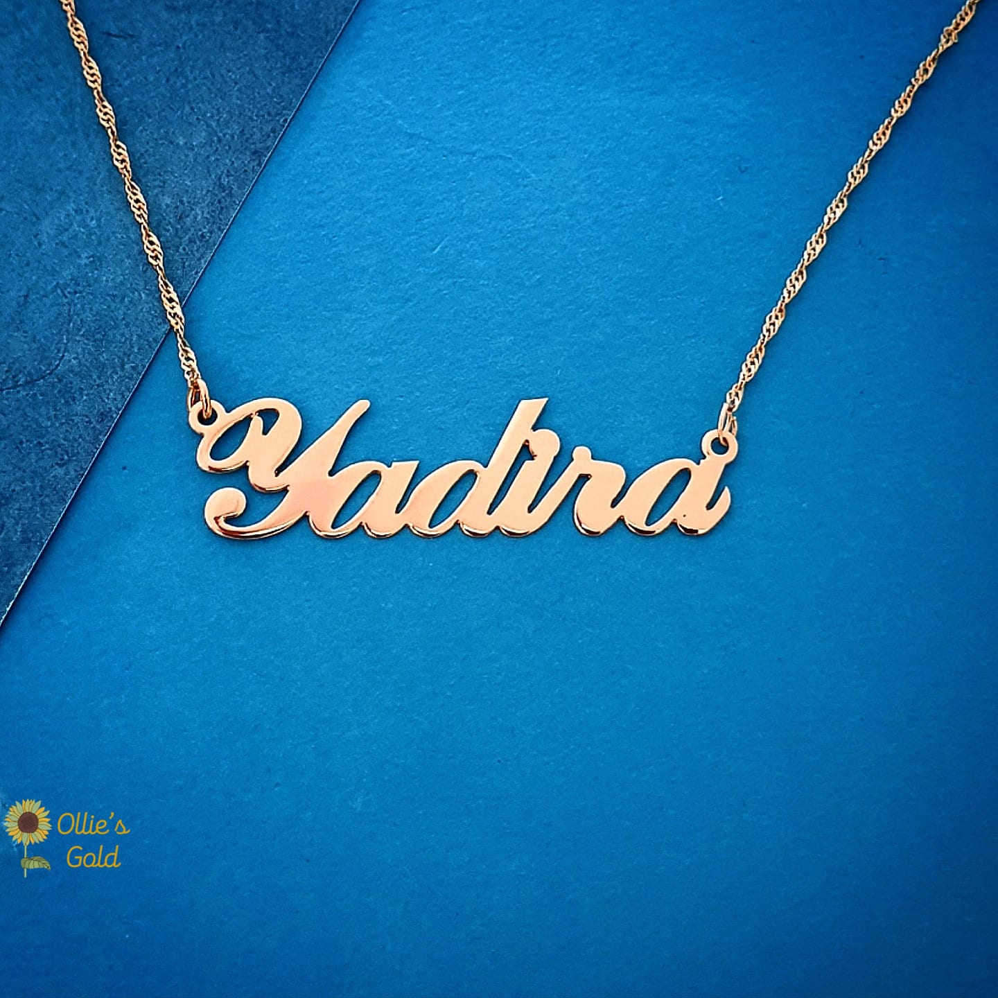 Large Modern 14K Gold Name Necklace - Etsy