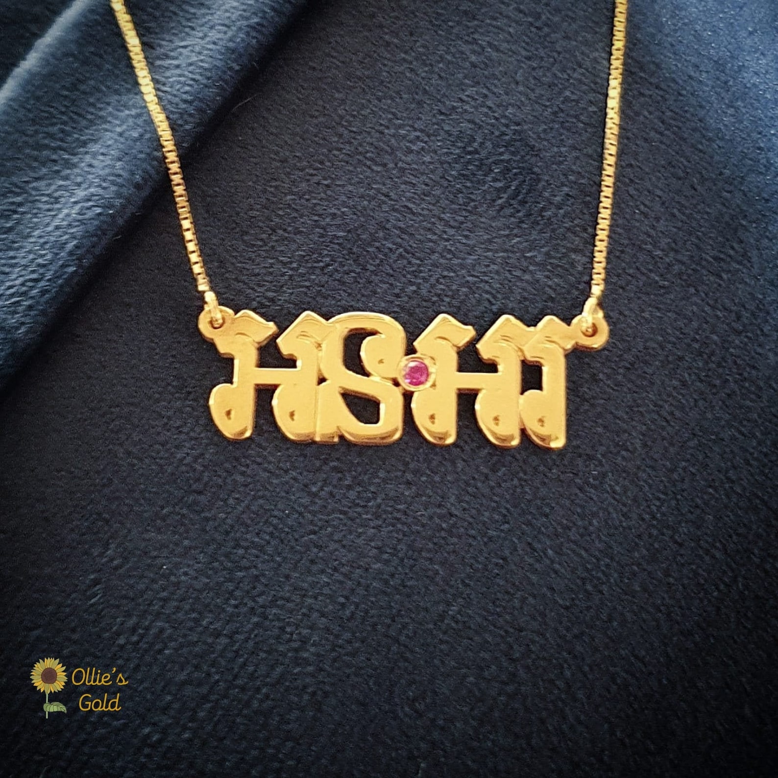 18K Gold Plated Cambodian/khmer Necklace With Birthstone - Etsy