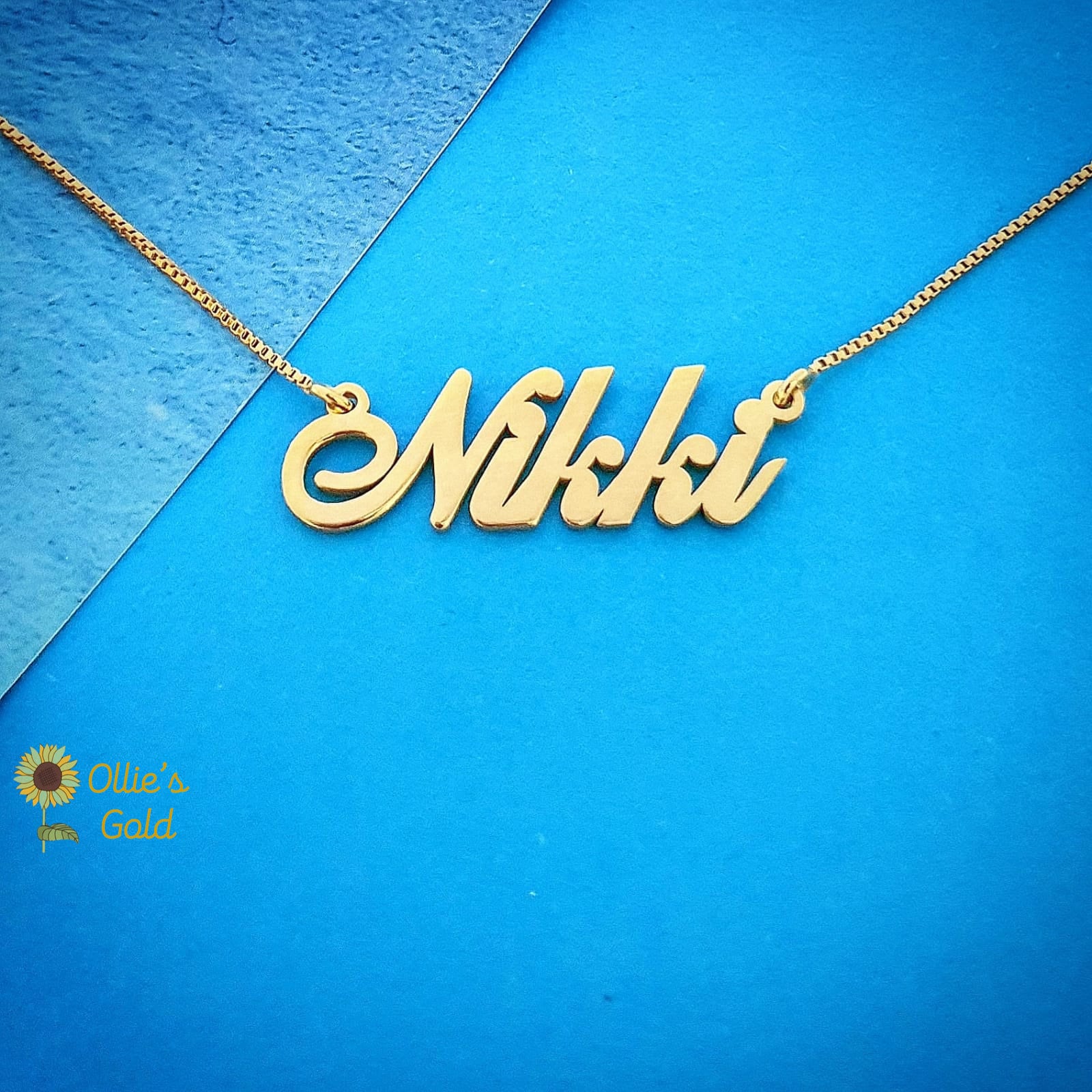 Modern Gold Plated Name Necklace Nikki Style - Etsy