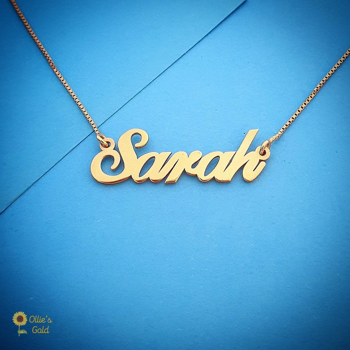 14K Classic Script Name Necklace - Sarah Style - Etsy