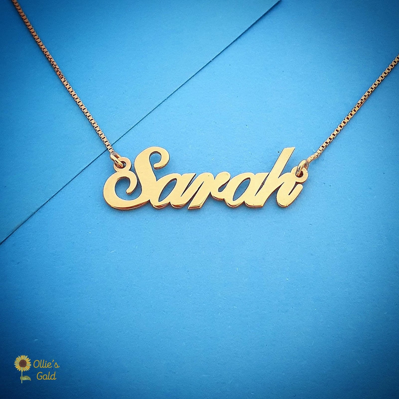 14K Classic Script Name Necklace - Sarah Style - Etsy