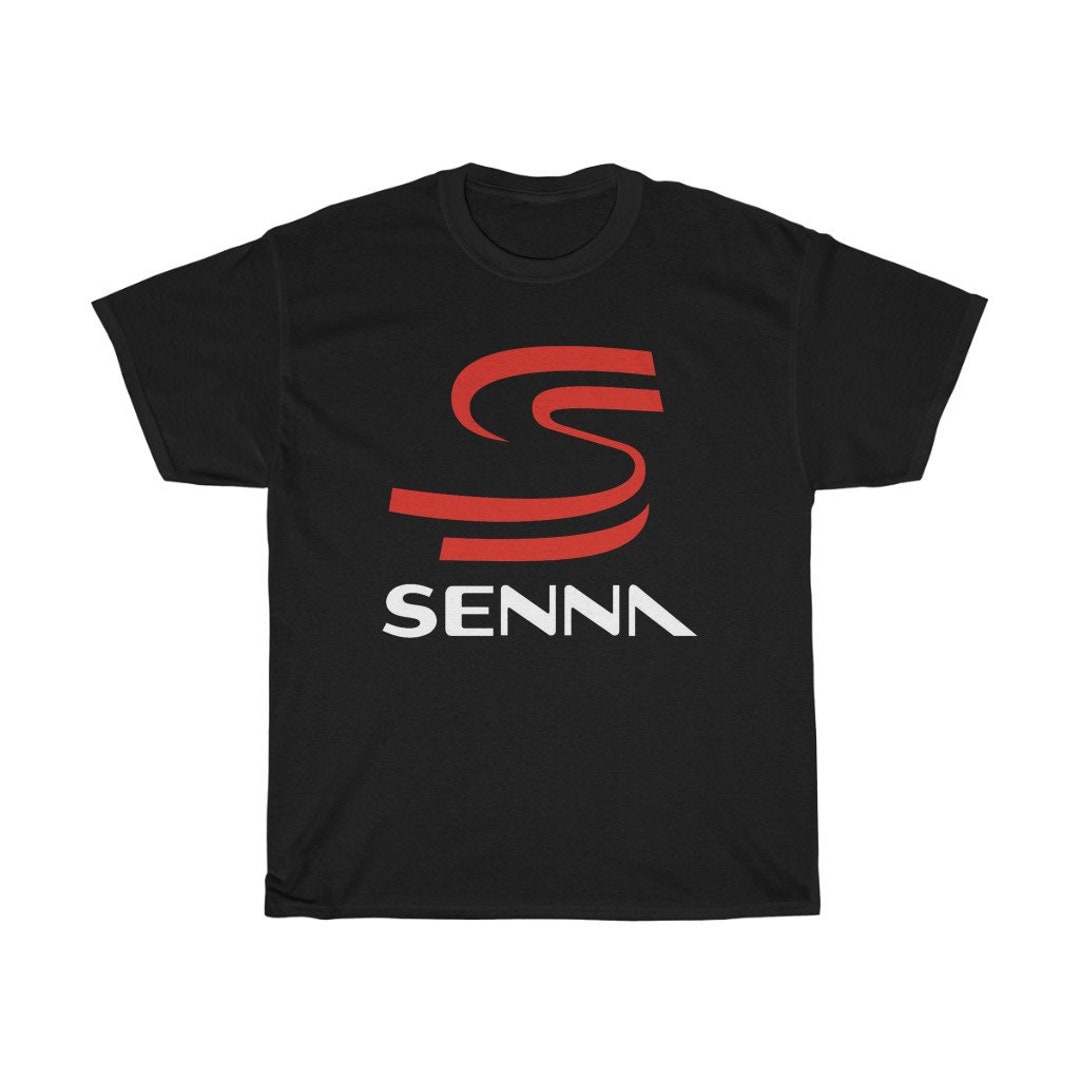 Ayrton Senna Logo Brazilian Racing Legend T-shirt nera taglia S a 5XL ...