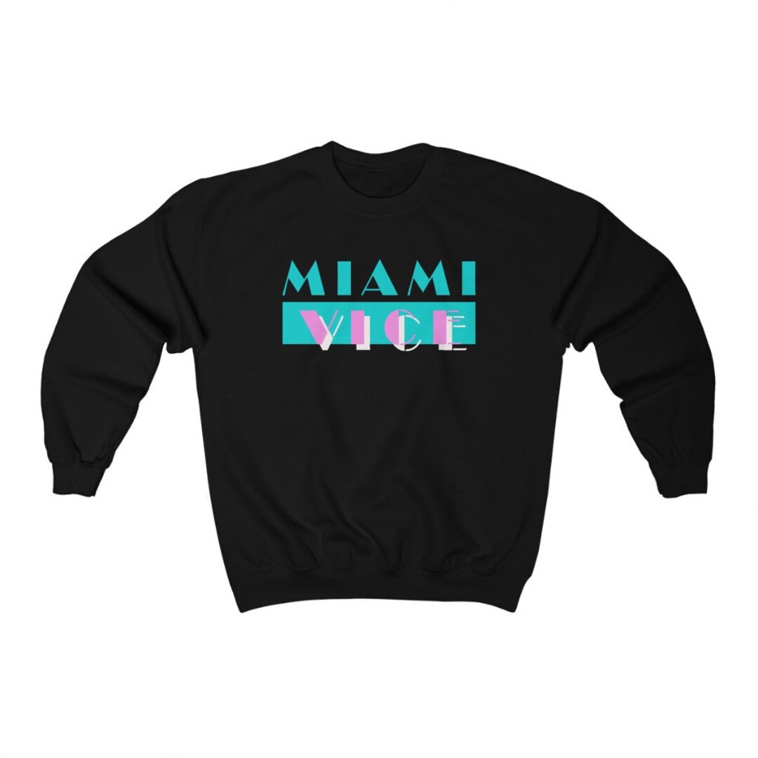 Miami Vice Retro Action TV Show Black Sweatshirt Size S to 3XL - Etsy