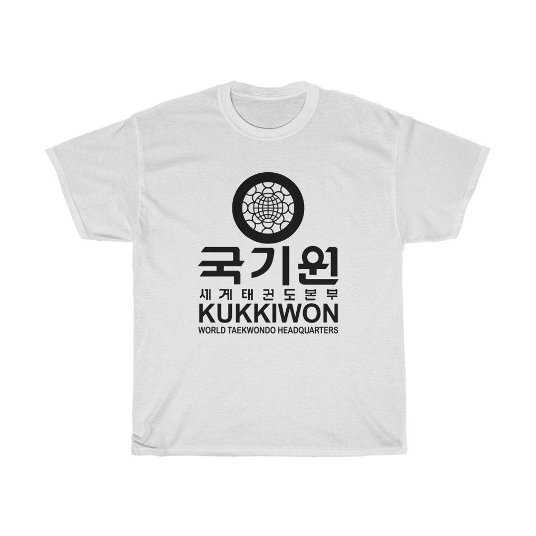 Kukkiwon Taekwondo Headquarters Kanji Logo White Grey T-shirt Size S to ...