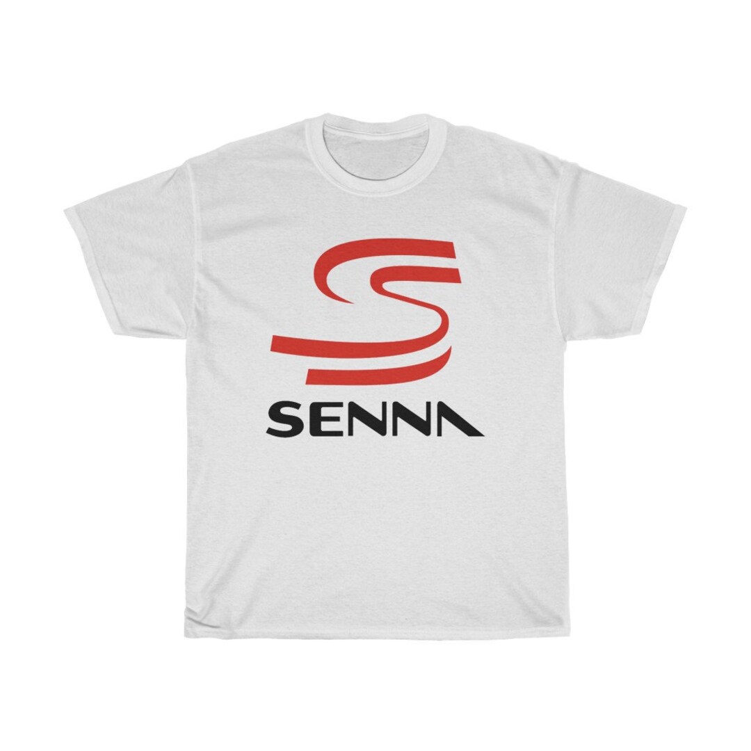 Ayrton Senna Logo Brazilian Racing Legend Grey White T-shirt Size S to ...