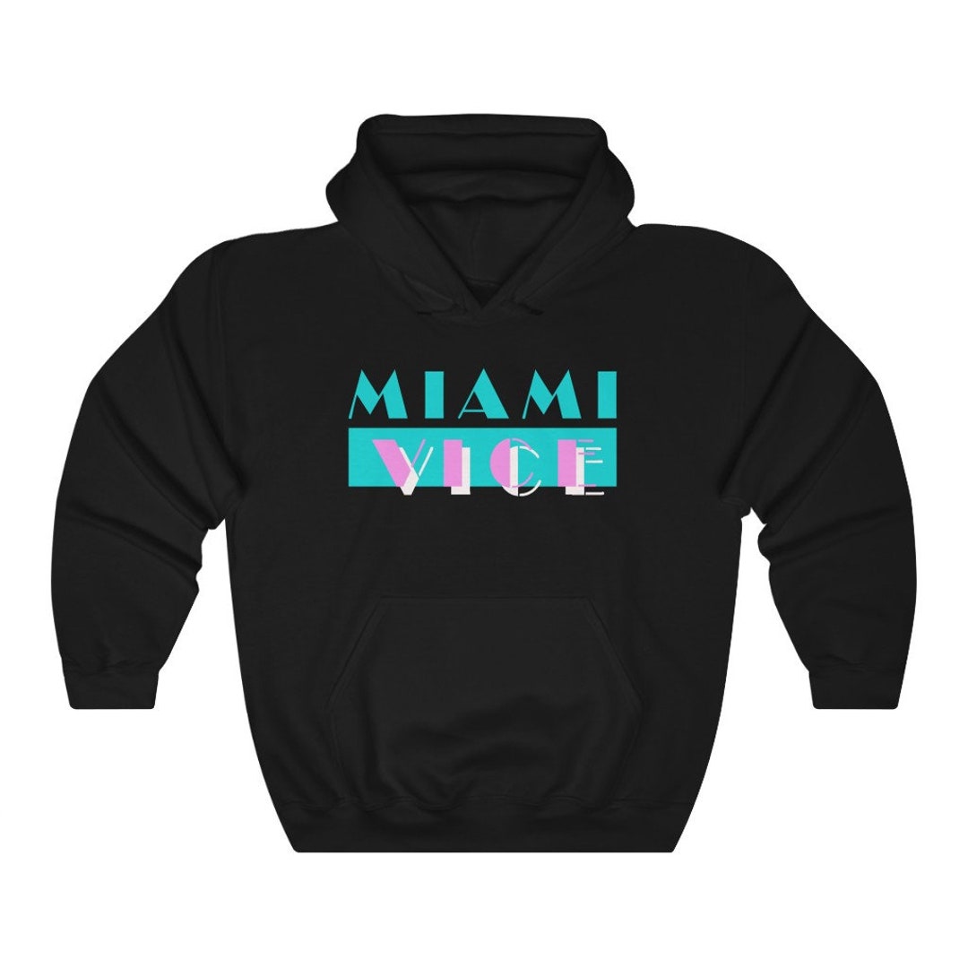 Miami Vice Retro Action TV Show Black Hoodie Sweatshirt Size S to 3XL ...