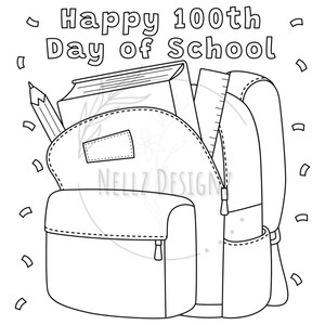 100th Day of School - Coloring Pages - Etsy