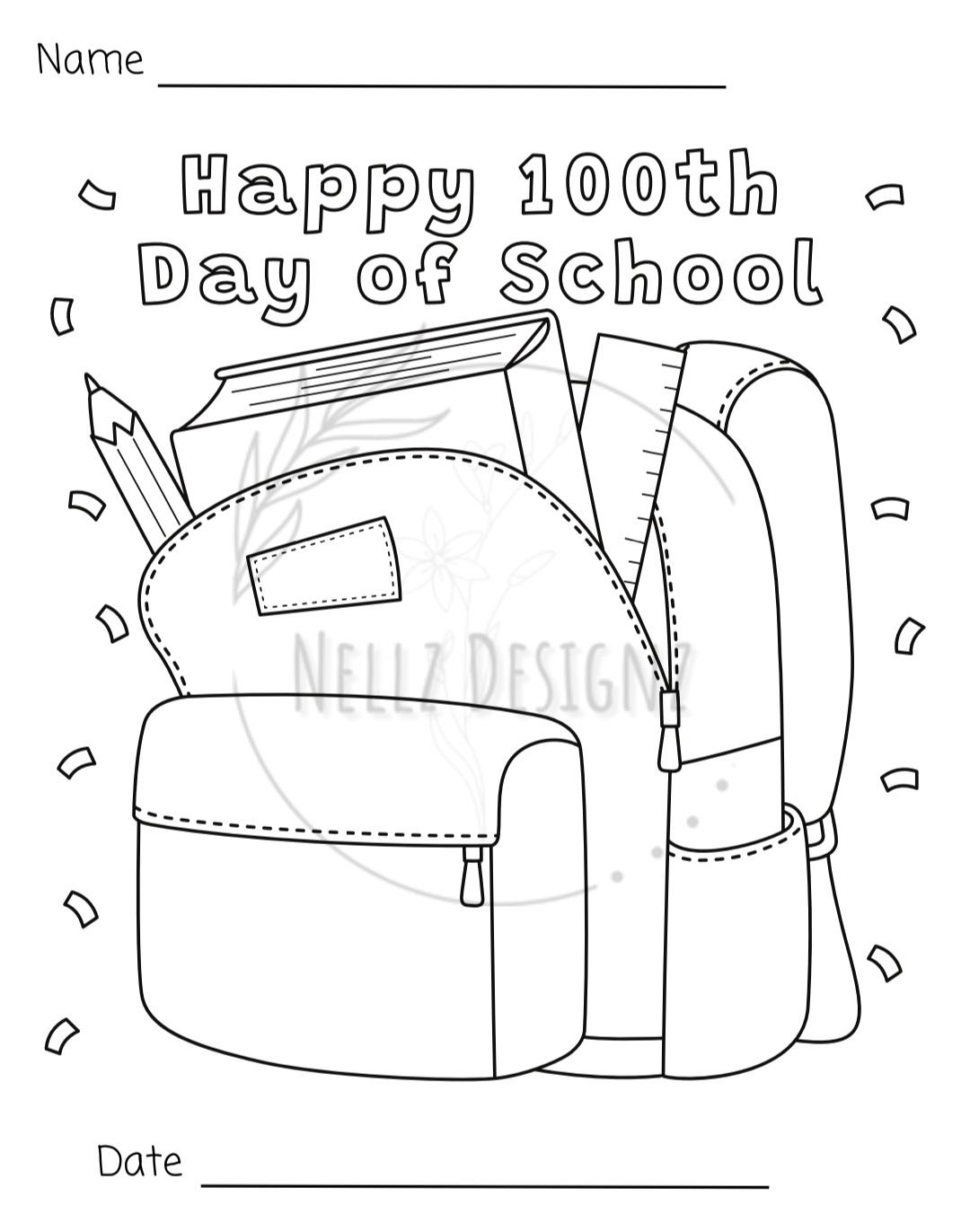 100th Day of School - Coloring Pages - Etsy