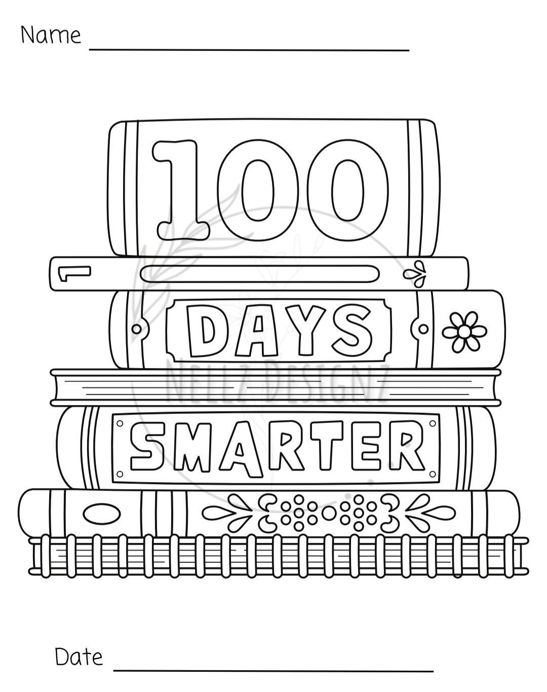 100th Day of School - Coloring Pages - Etsy