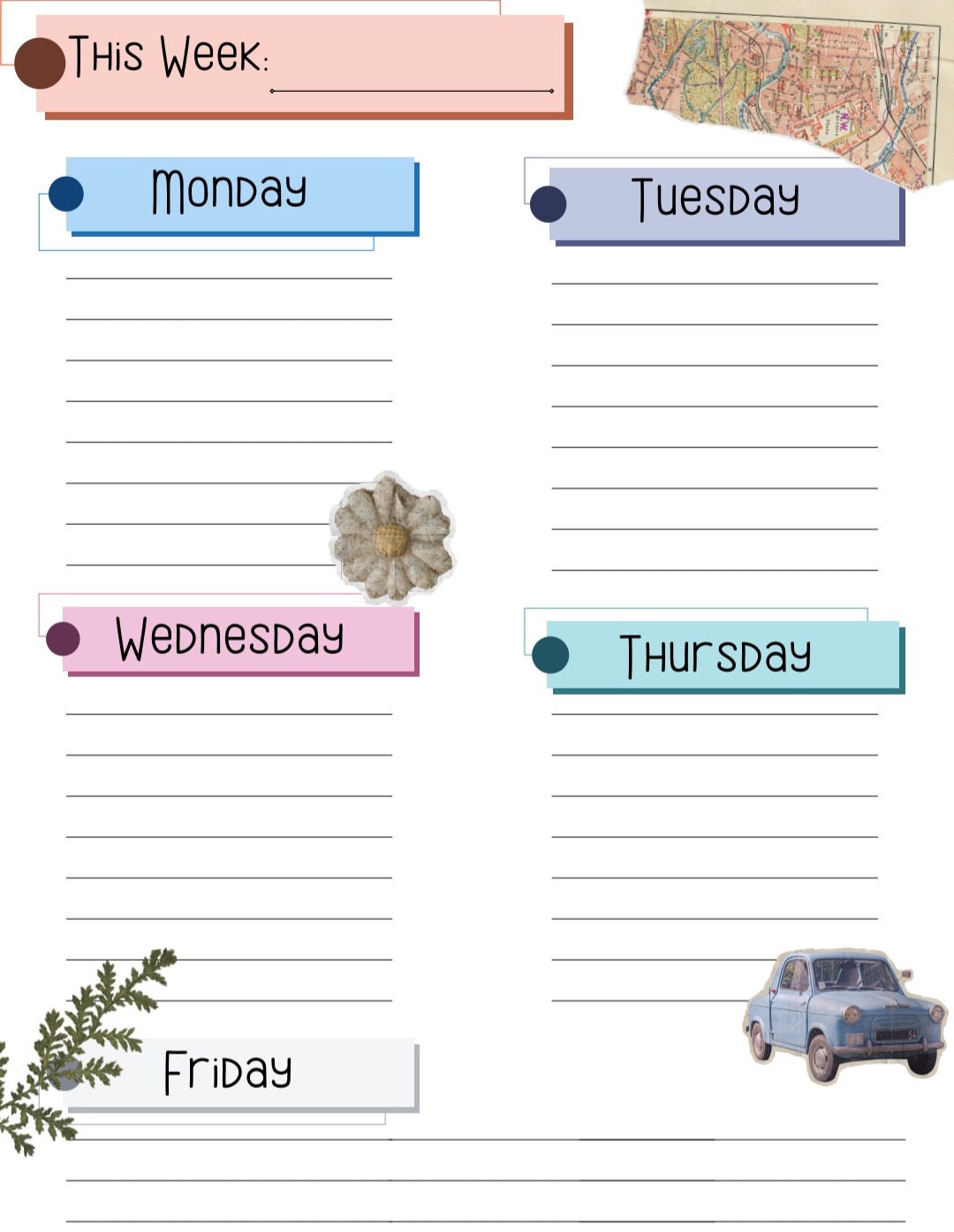 This Week- Printable Planner - Etsy