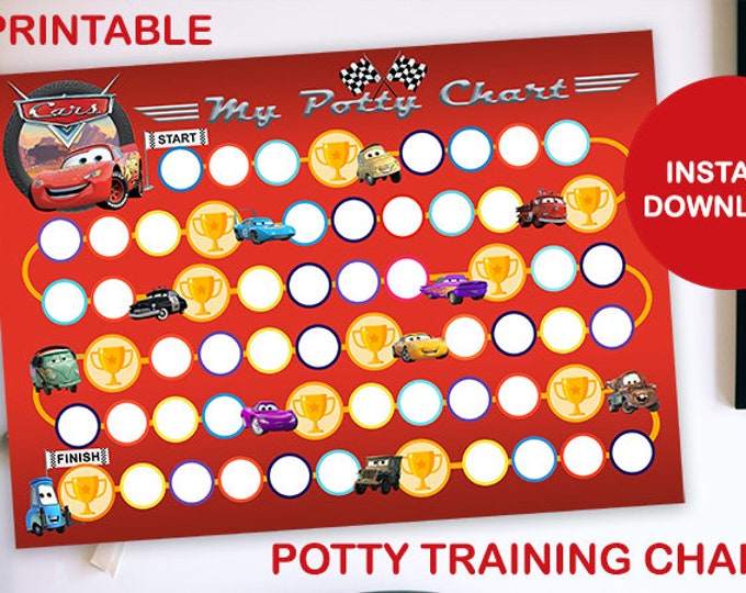 Potty Chart | Boys Race Car Potty Chart | Reward Chart - Etsy