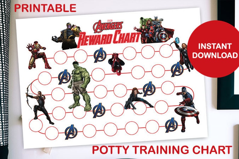 Avengers Printable Potty Training Chart - Etsy