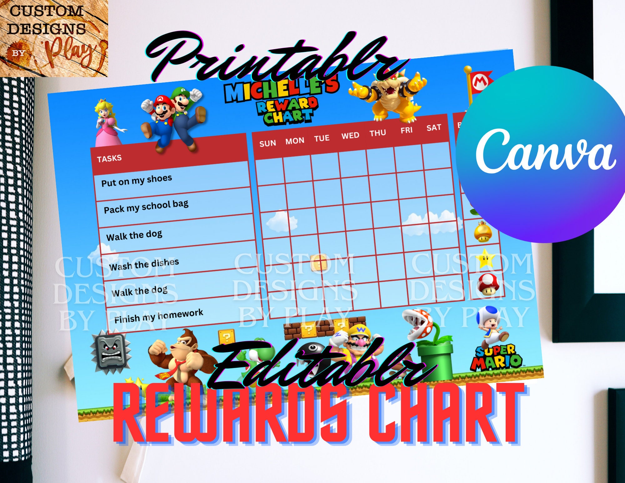 Mario Printable Training Chart, Chore Chart, Reward Chart ...