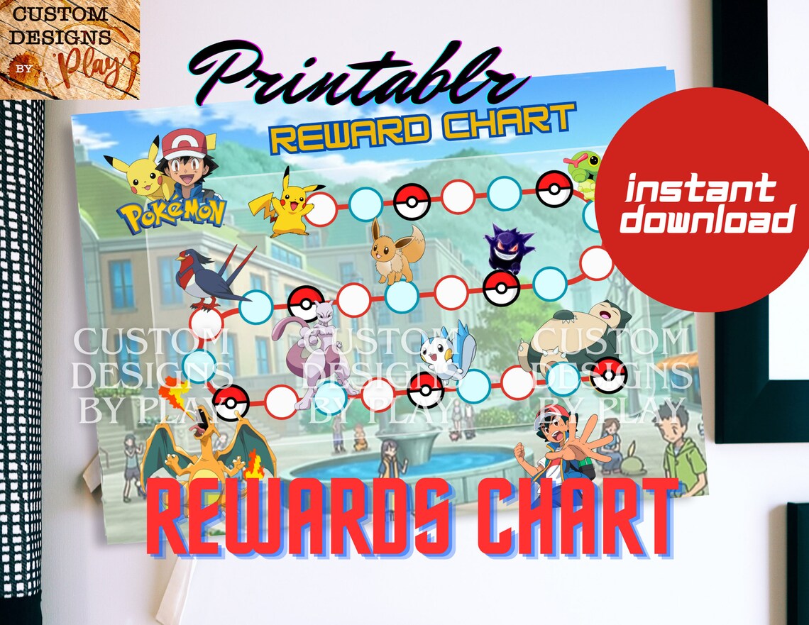 Pokemon Printable Potty Training Chart, Pokemon Printable Reward Chart ...