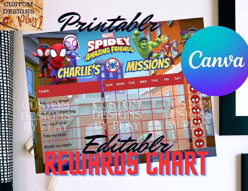 Spidey Printable Training Chart, Chore Chart, Reward Chart ...