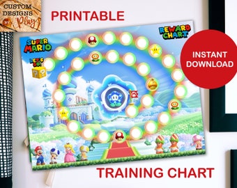 Super Mario Reward Chart, Token Board, Potty Training, Chore Chart for ...