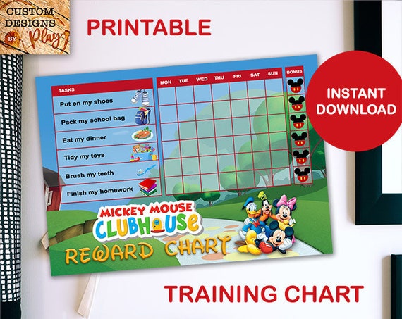 Mickey Mouse Printable Training Chart Chore Chart Reward - Etsy
