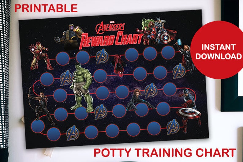 Avengers Printable Potty Training Chart - Etsy