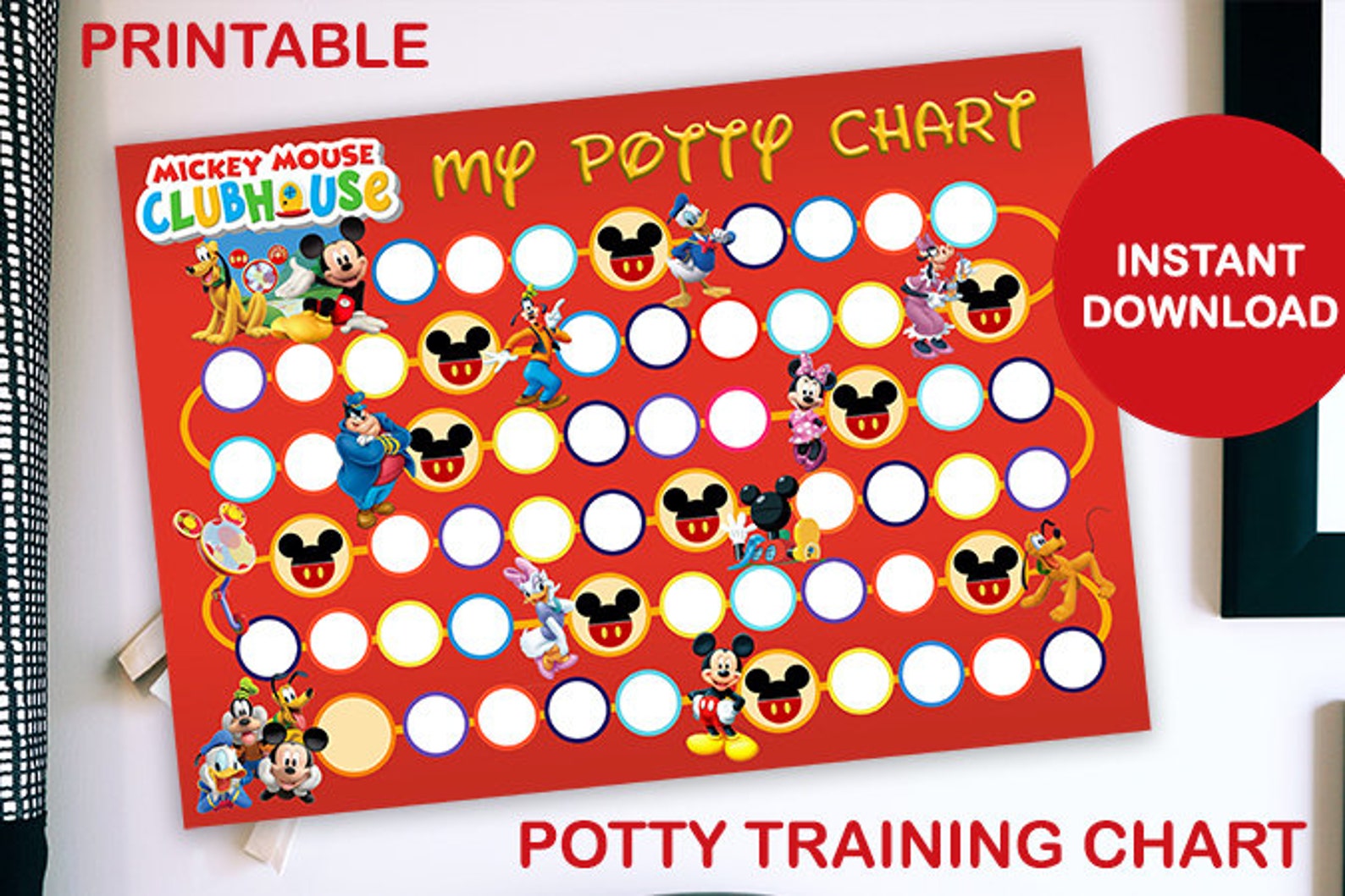 Mickey Mouse Clubhouse Printable Potty Training Chart - Etsy Singapore