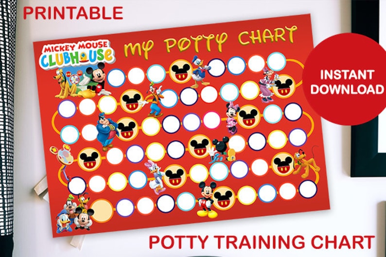 Mickey Mouse Clubhouse Printable Potty Training Chart - Etsy Singapore