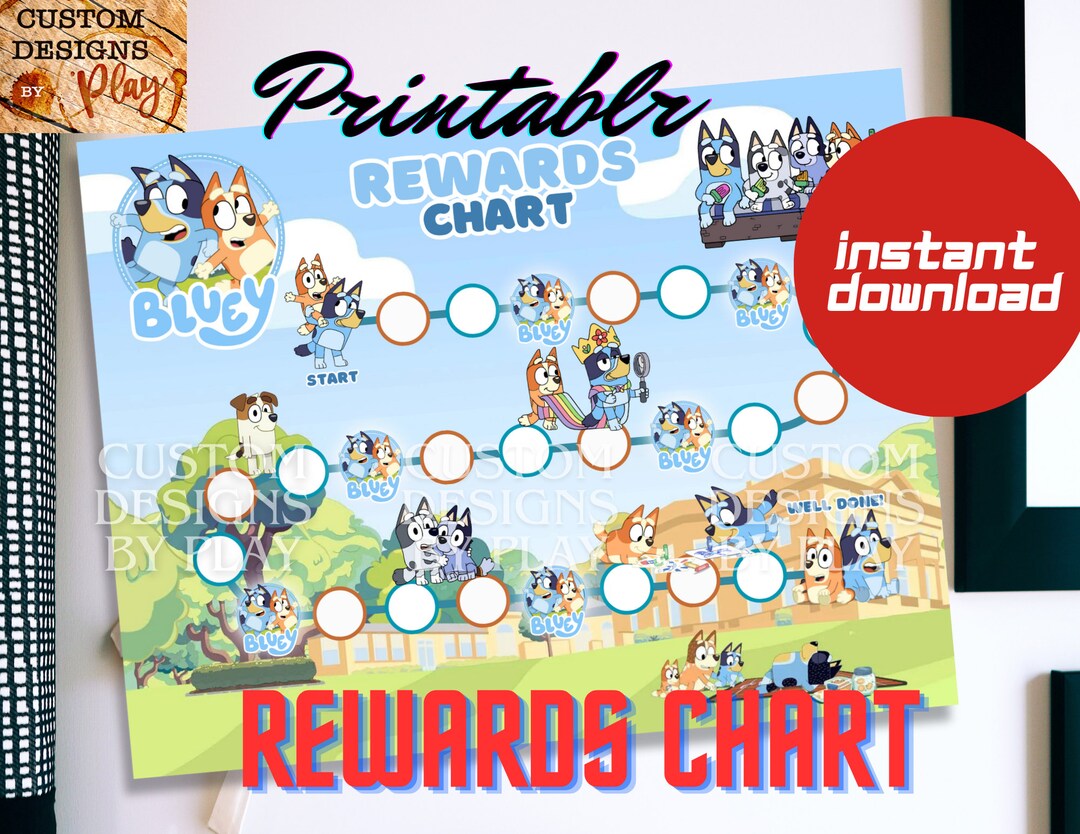 Bluey Printable Potty Training Chart, Bluey Printable Reward Chart - Etsy