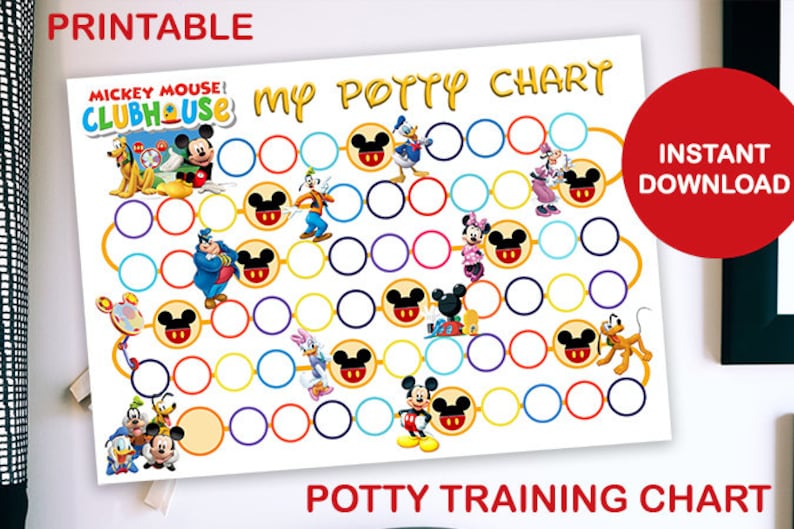 Mickey Mouse Clubhouse Printable Potty Training Chart - Etsy Singapore