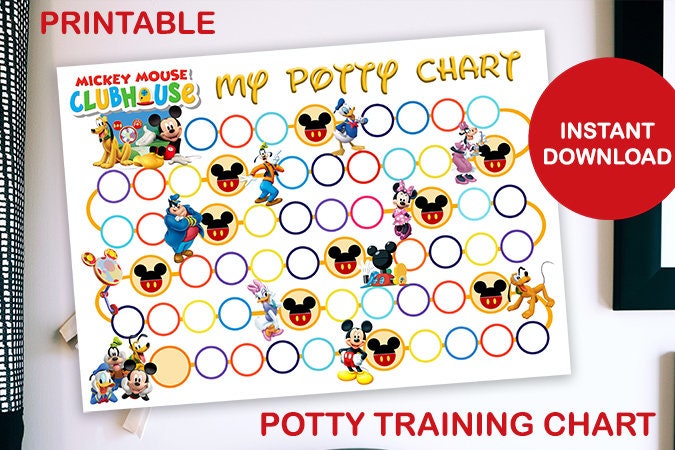 Mickey Mouse Clubhouse Printable Potty Training Chart - Etsy Singapore